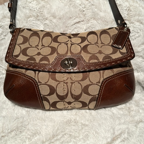 Coach | Bags | Coach Brown Monogram Canvas And Leather Bagno J7681574 ...